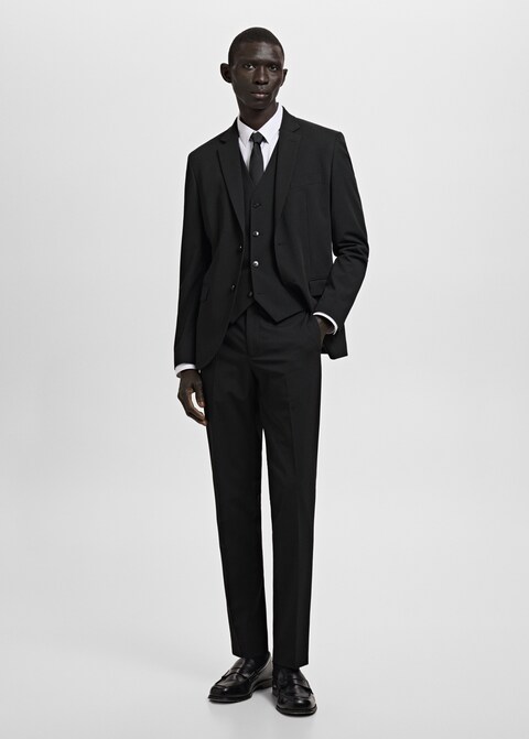 Super slim-fit stretch-fabric suit waistcoat - Men | MANGO Singapore