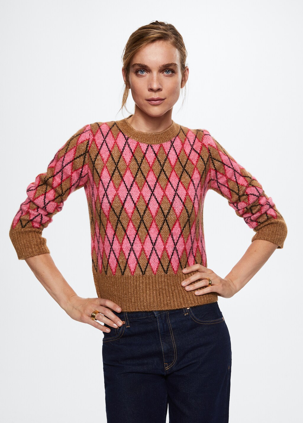 Rhombus design sweater - Woman | MANGO Qatar