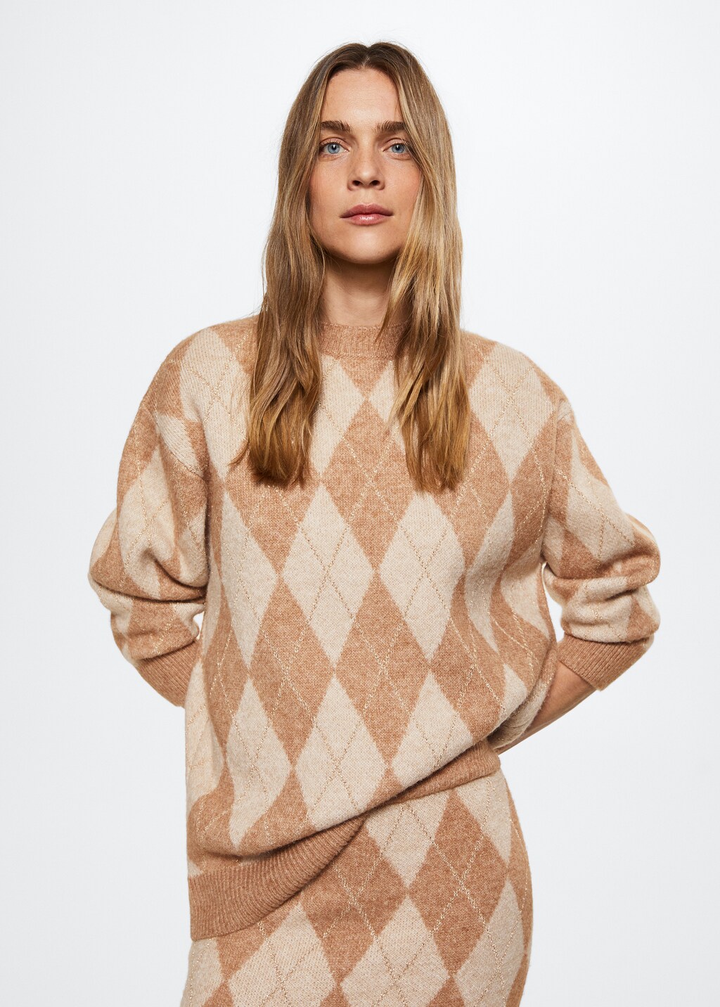 Rhombus knit sweater - Woman | MANGO Libya