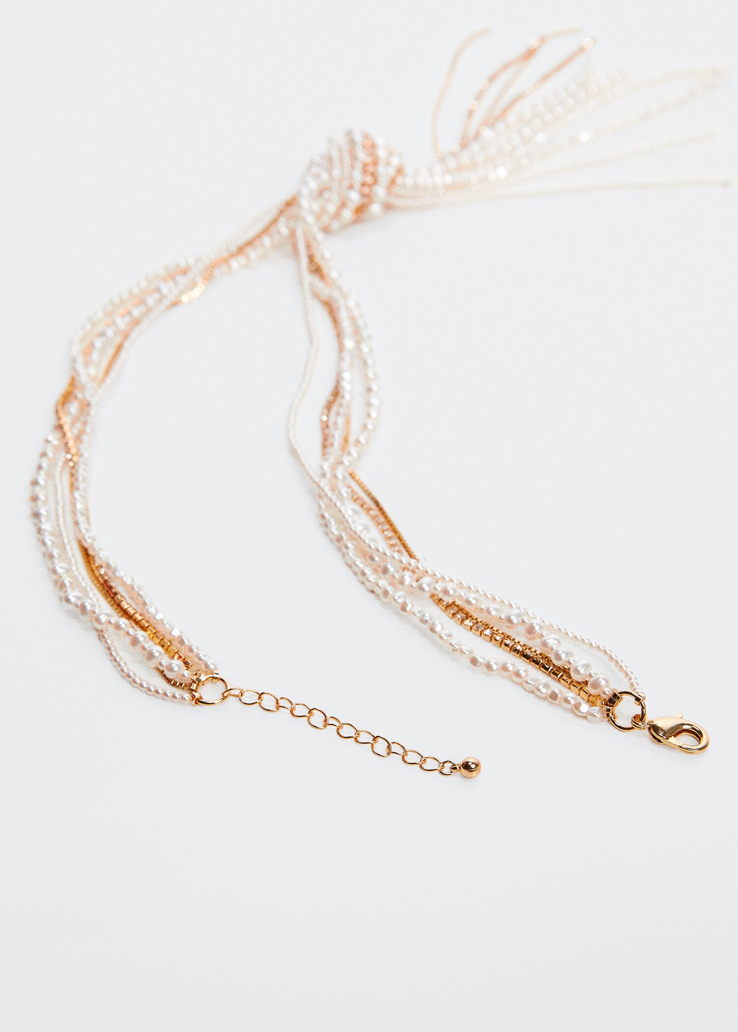 Combined-knot pearl necklace - Women | MANGO Gibraltar