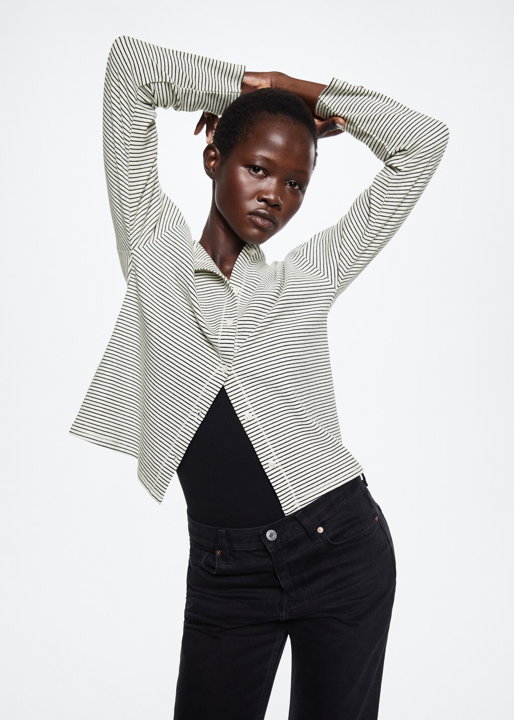 Striped cotton cardigan - Women | MANGO Lebanon