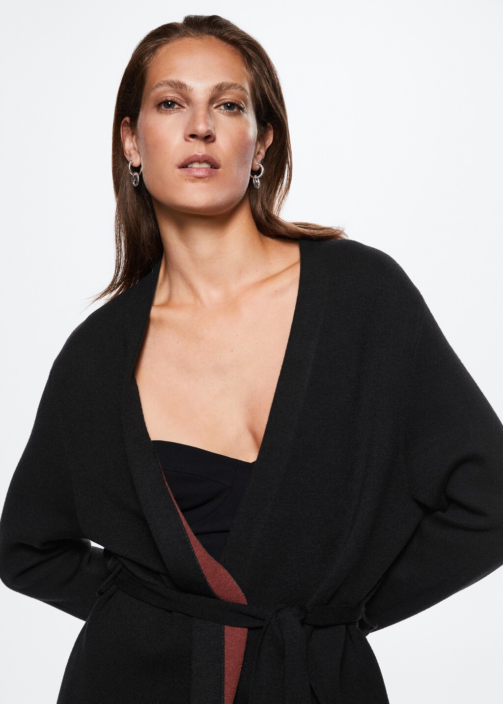 Two-tone long cardigan - Women | MANGO Pakistan