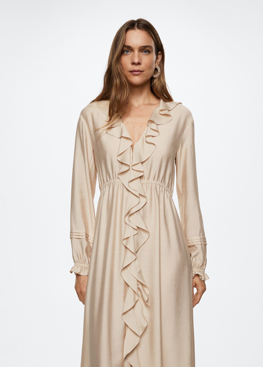 Ruffle gown - Woman | MANGO Mauritius