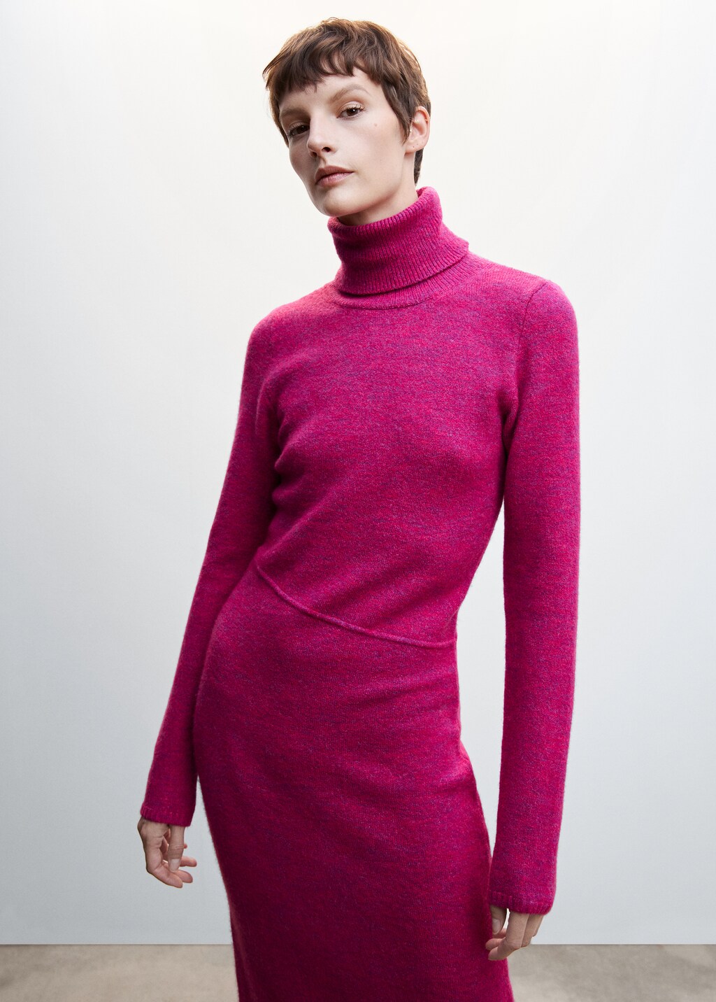 Knitted turtleneck dress