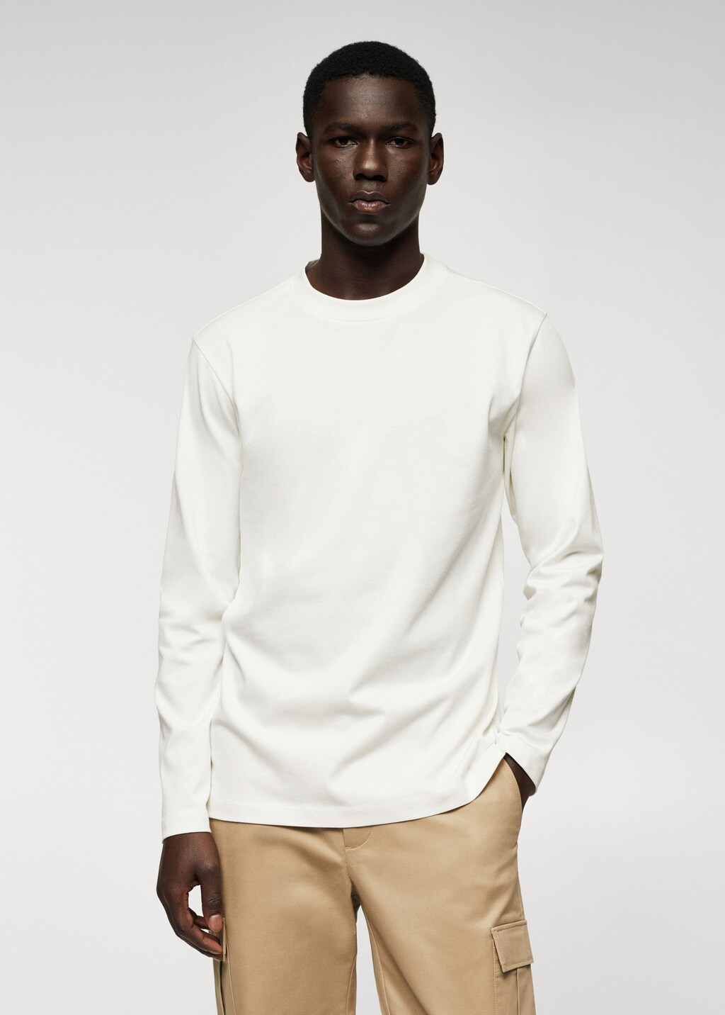 Long Sleeve Cotton T Shirt Men Mango China