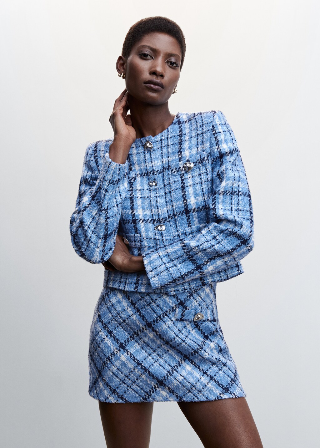 Check tweed jacket - Women | MANGO Iraq Check tweed jacket - Women | MANGO Iraq