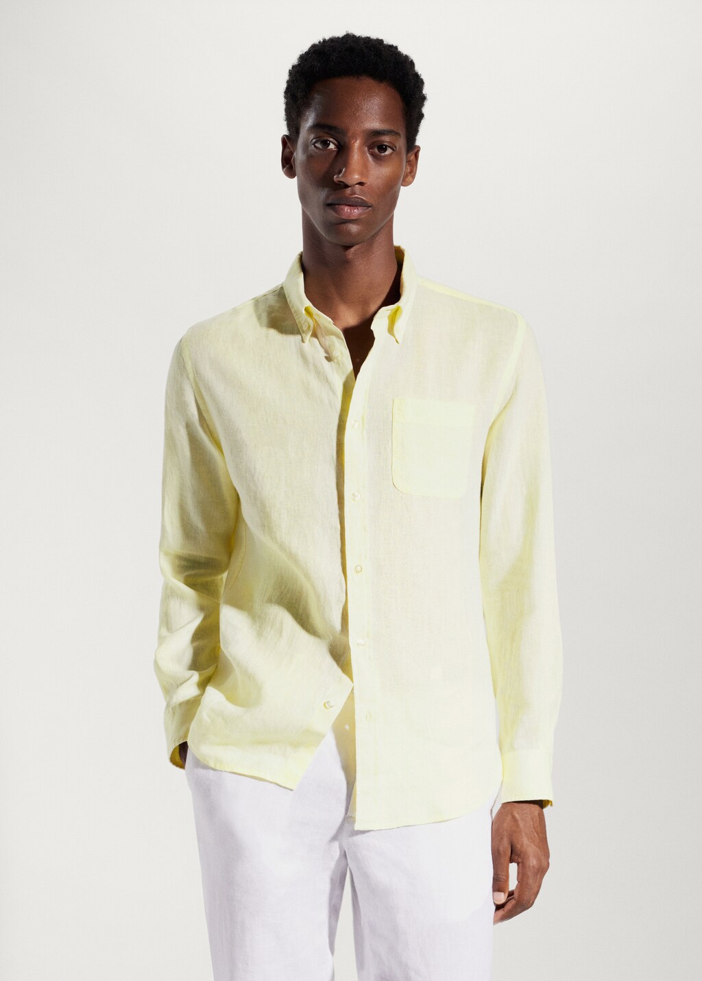 MAN/ Dar kesim %100 keten gömlek - Erkek | MANGO Türkiye