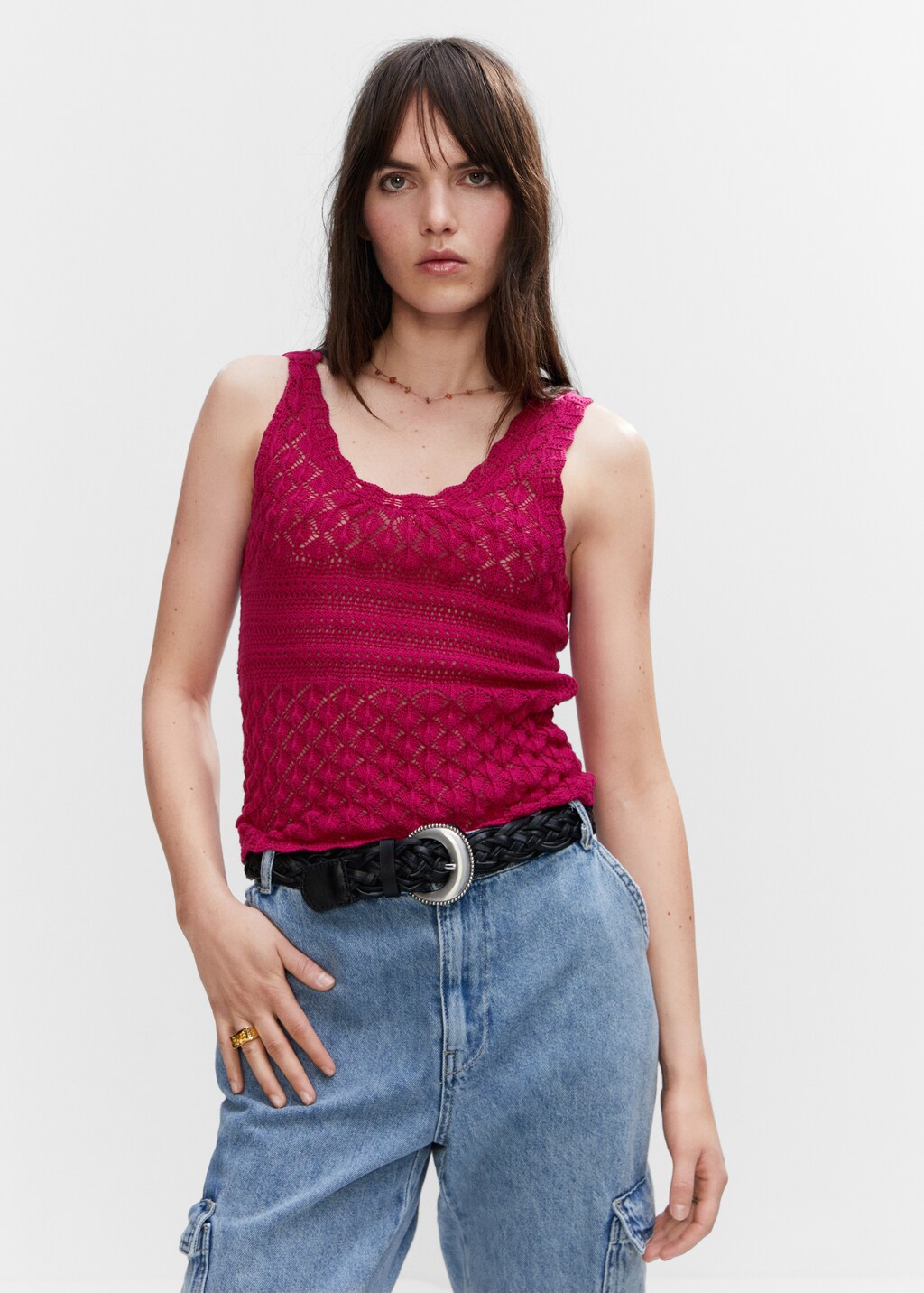 Openwork details knit top - Women | MANGO Montenegro