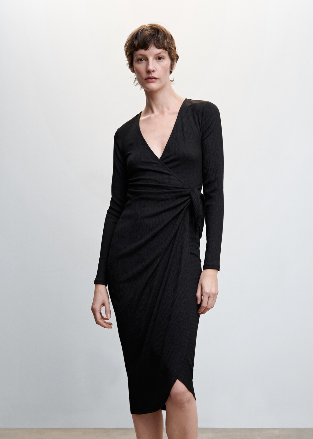 Bow Wrap Dress Woman Mango Usa