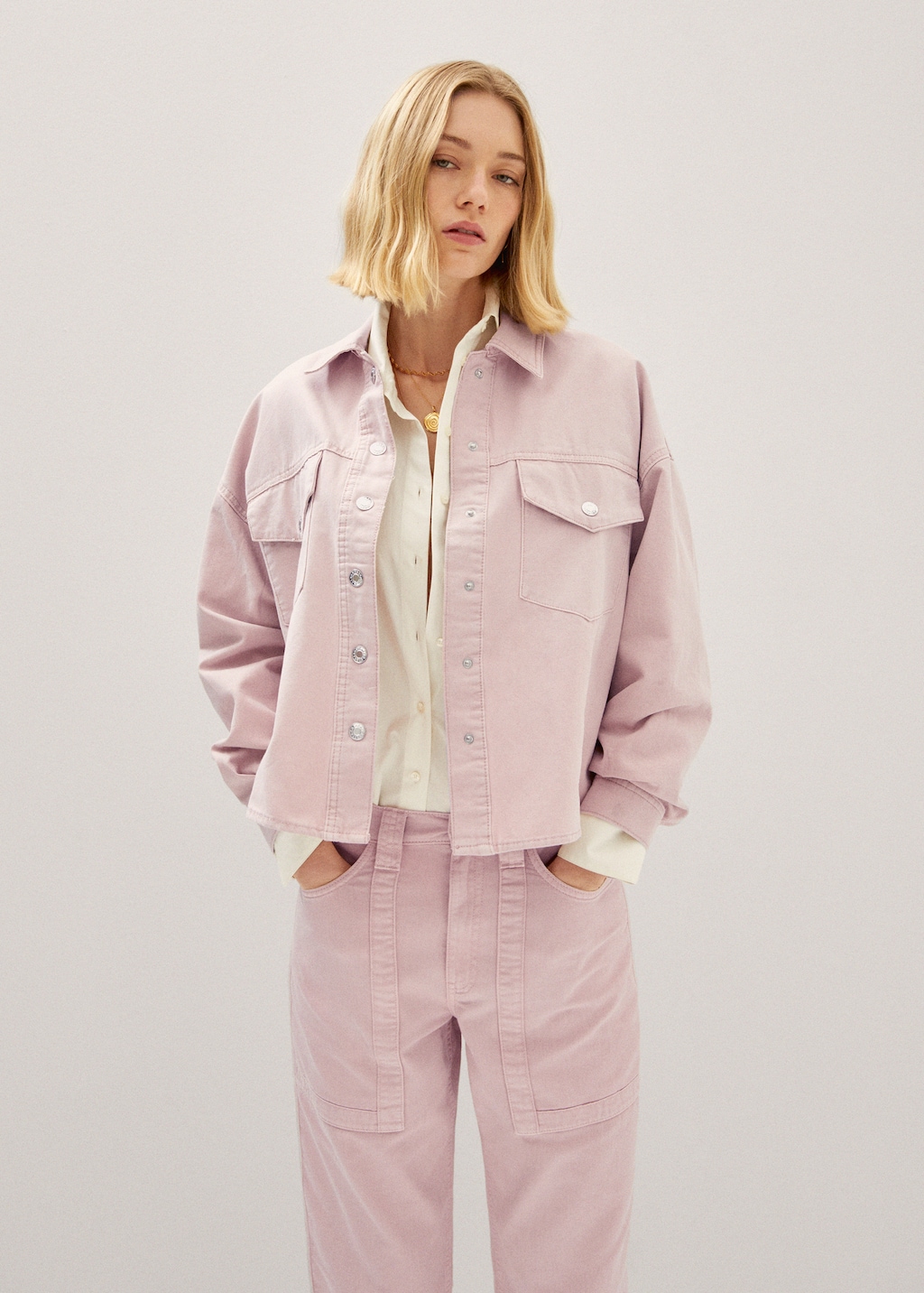 Pocket denim overshirt - Woman | MANGO Libya