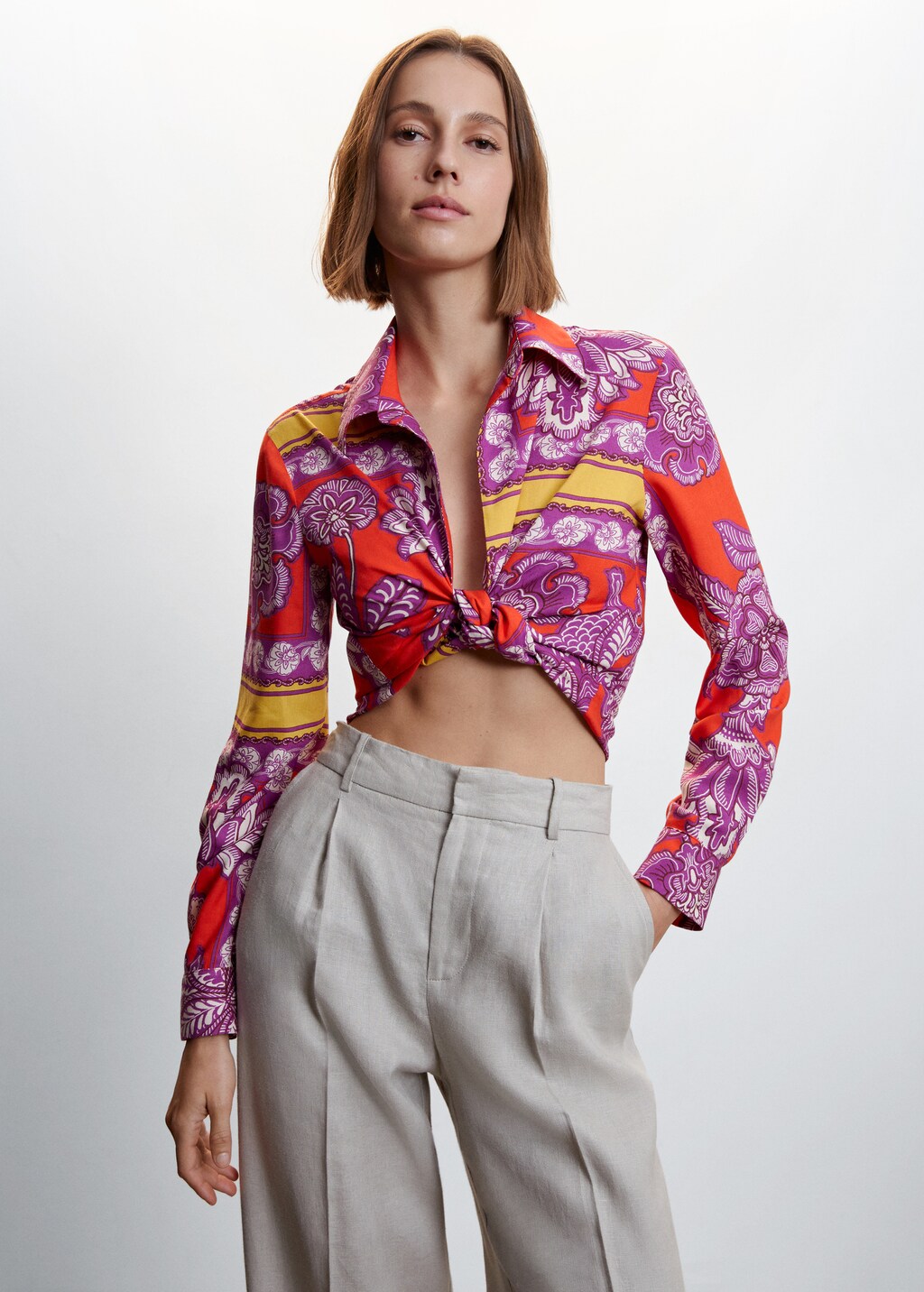 Bow printed shirt