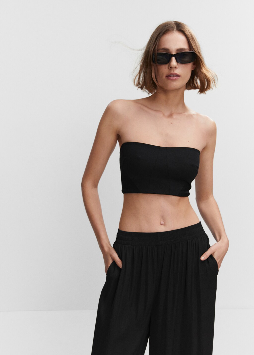 Low-rise palazzo trousers - Woman | MANGO Sri Lanka