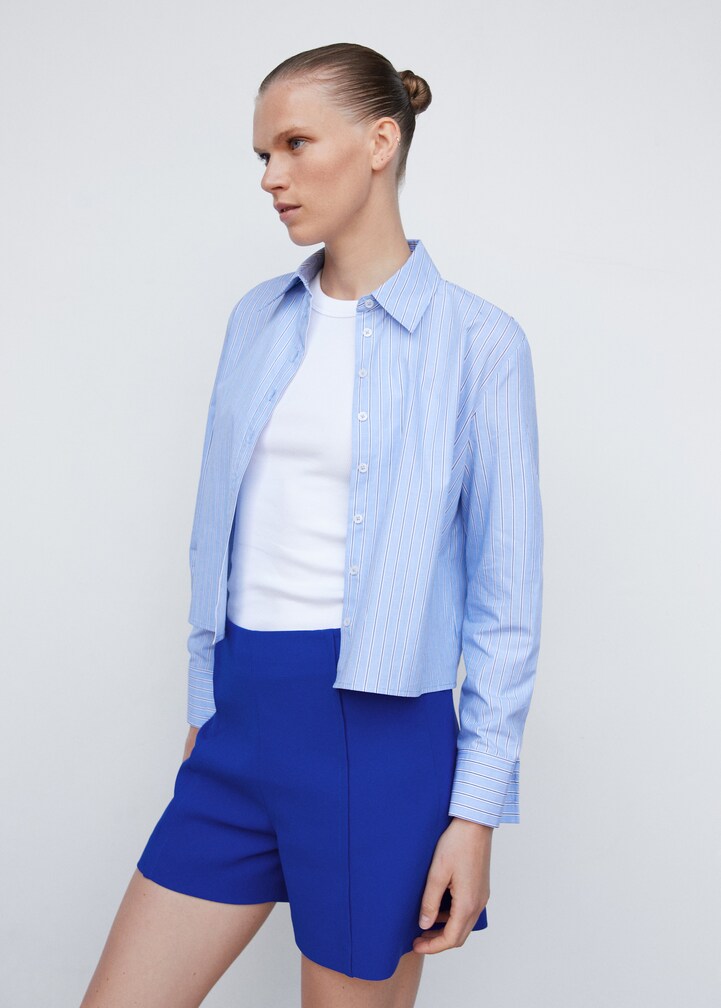 High-waist straight shorts - Woman | MANGO USA