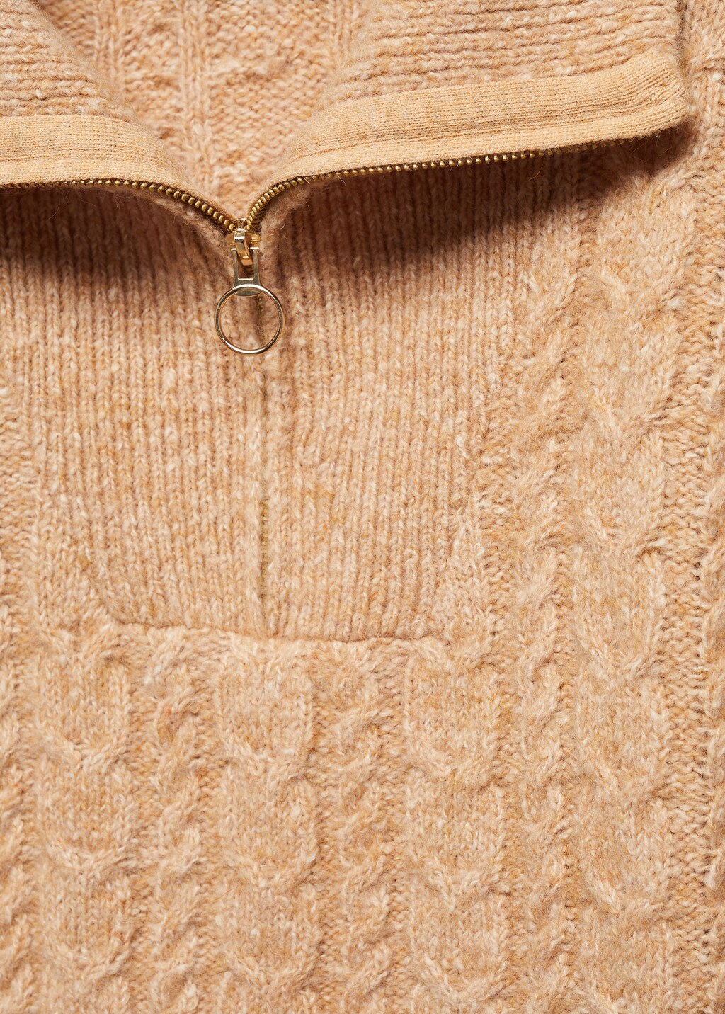 Cable-knit zip-neck sweater - Women | MANGO China Cable-knit zip-neck sweater - Women | MANGO China