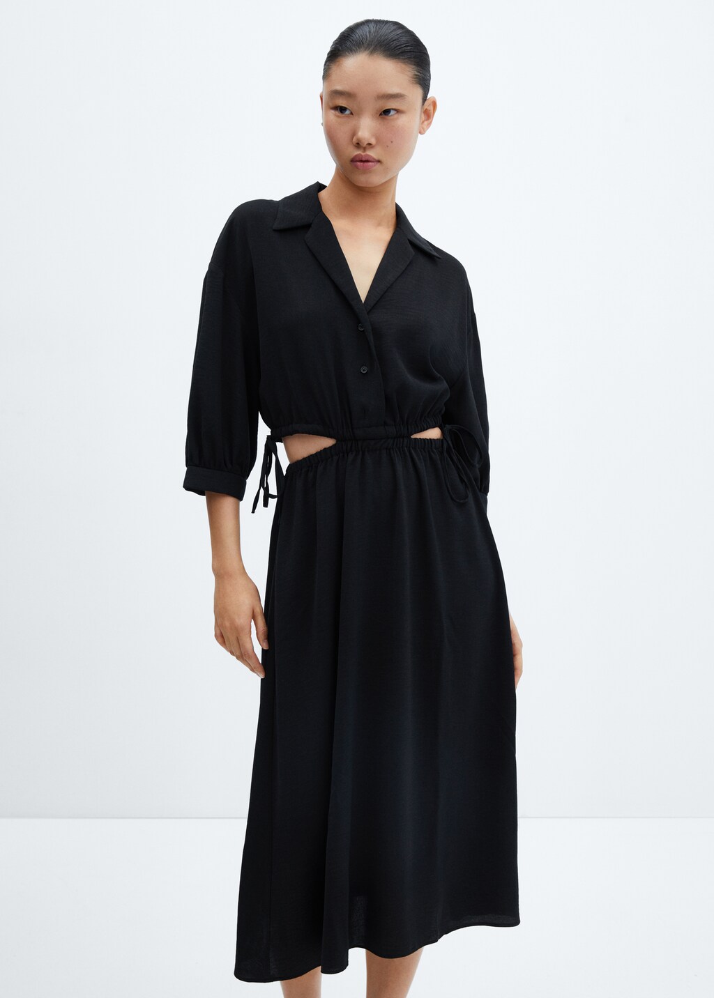 Shirt dress with slits - Woman | MANGO Indonesia