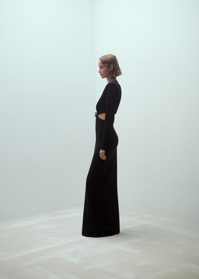 Satin dress with side slits