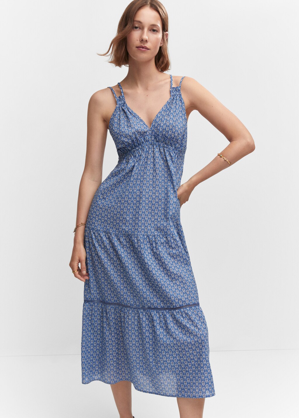 Printed flared dress - Woman | MANGO Moldova