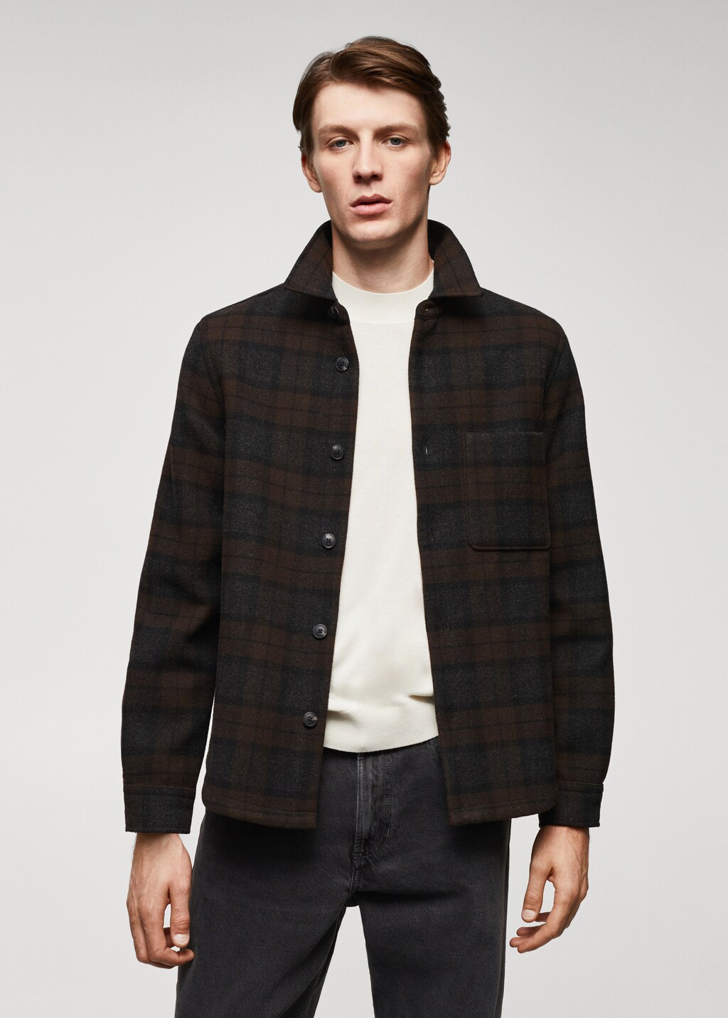 Check wool overshirt - Man | MANGO USA