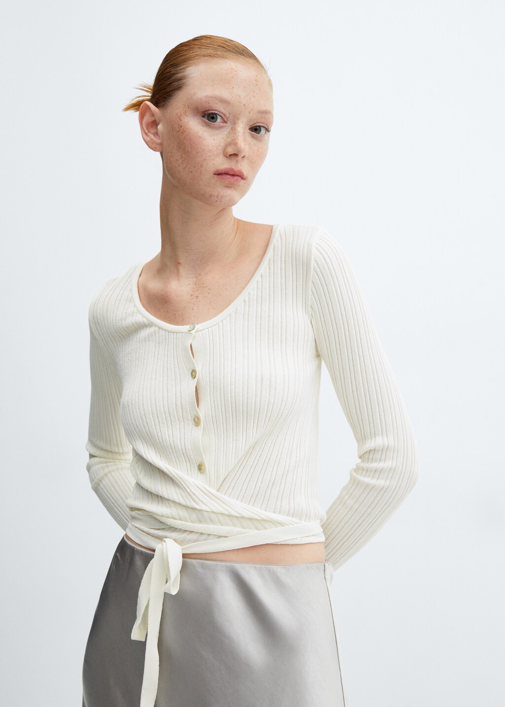 Wrap bow cardigan - Woman | MANGO Curaçao