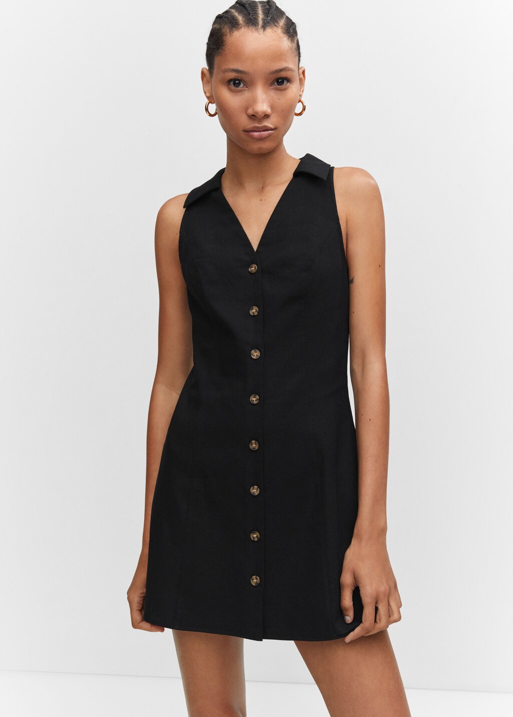 Ramie dress with buttons - Woman | MANGO Rwanda