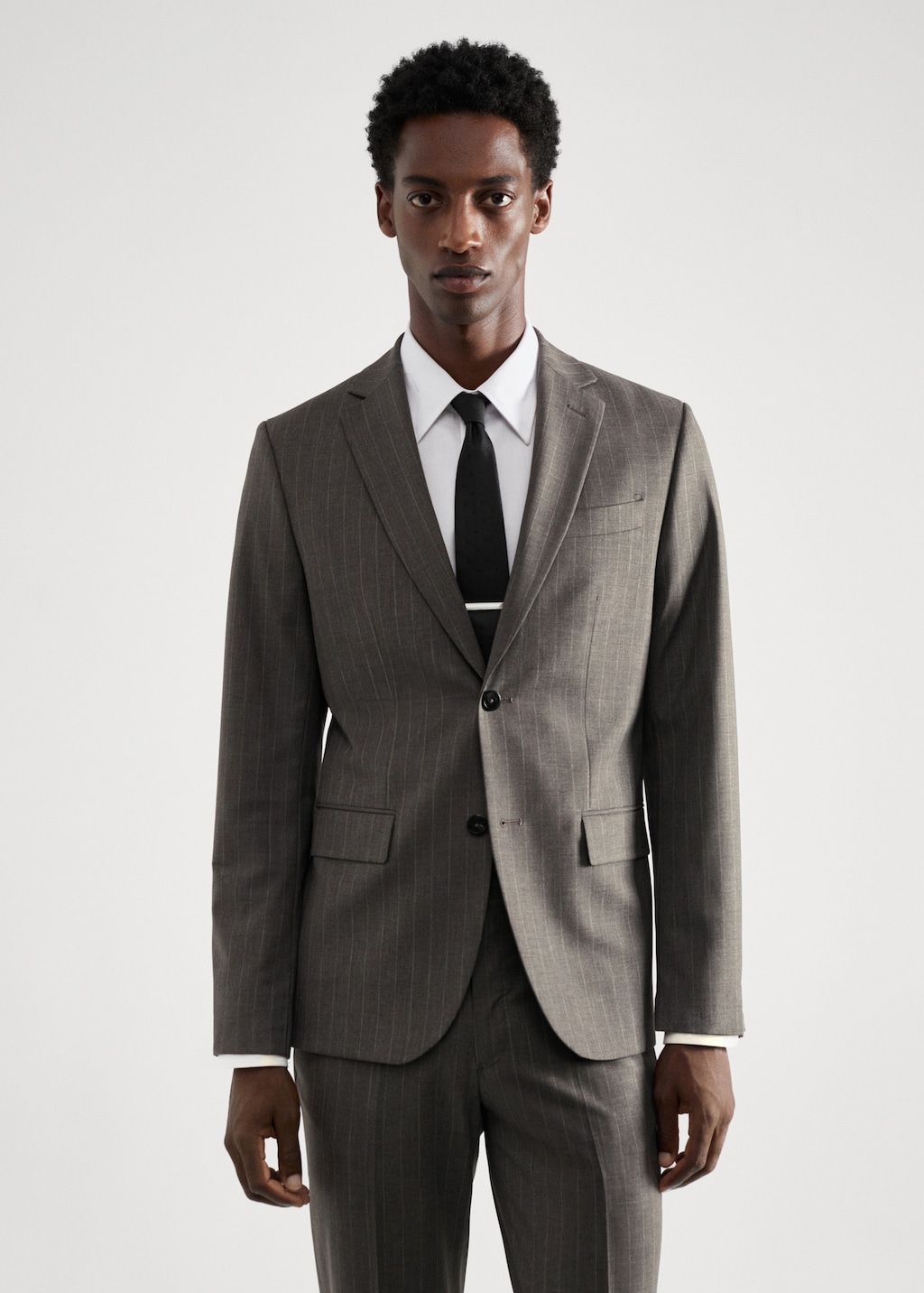 Костюмный пиджак Slim Fit из шерсти в узкую полоску Мужчины Mango