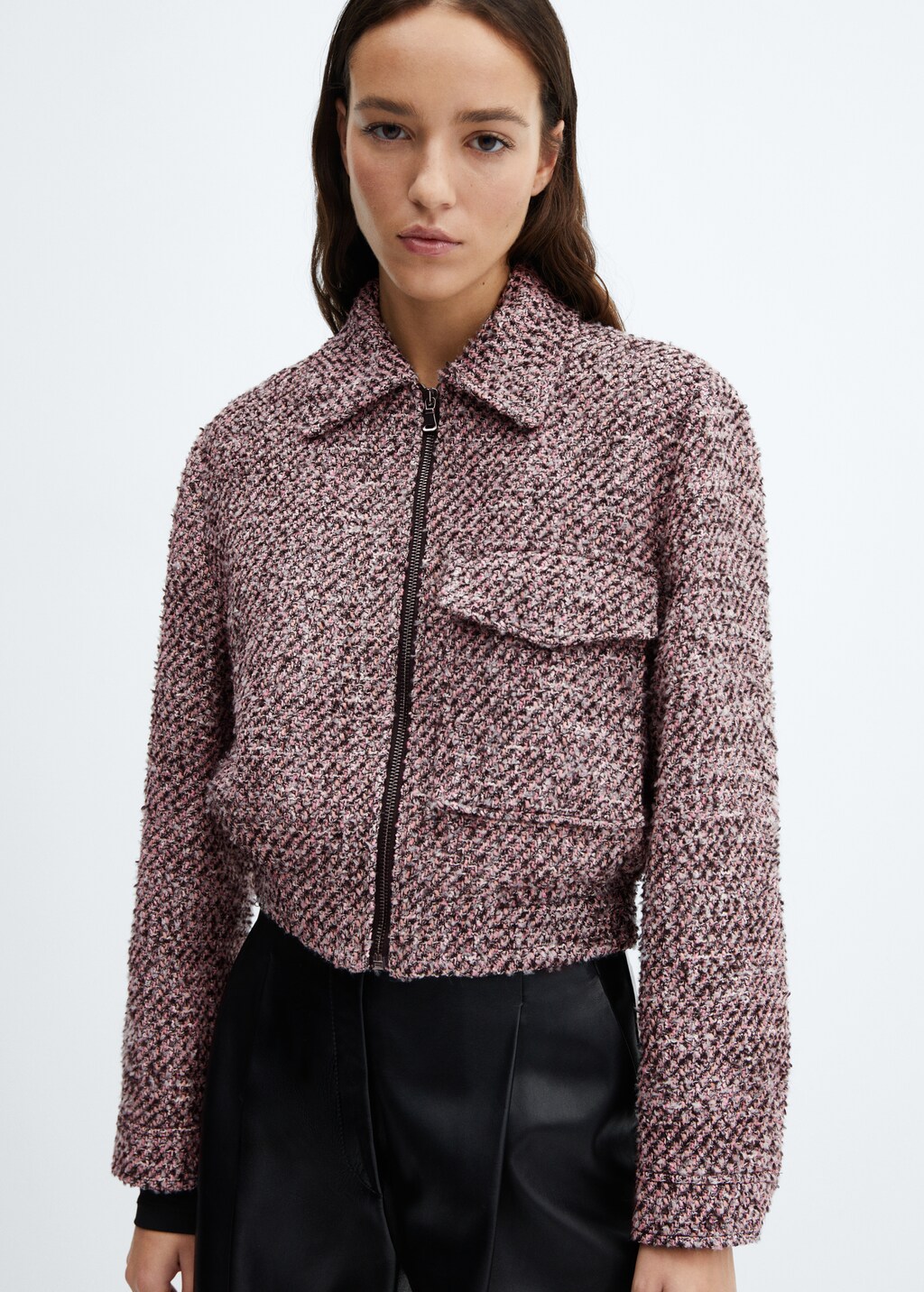 Tweed bomber jacket