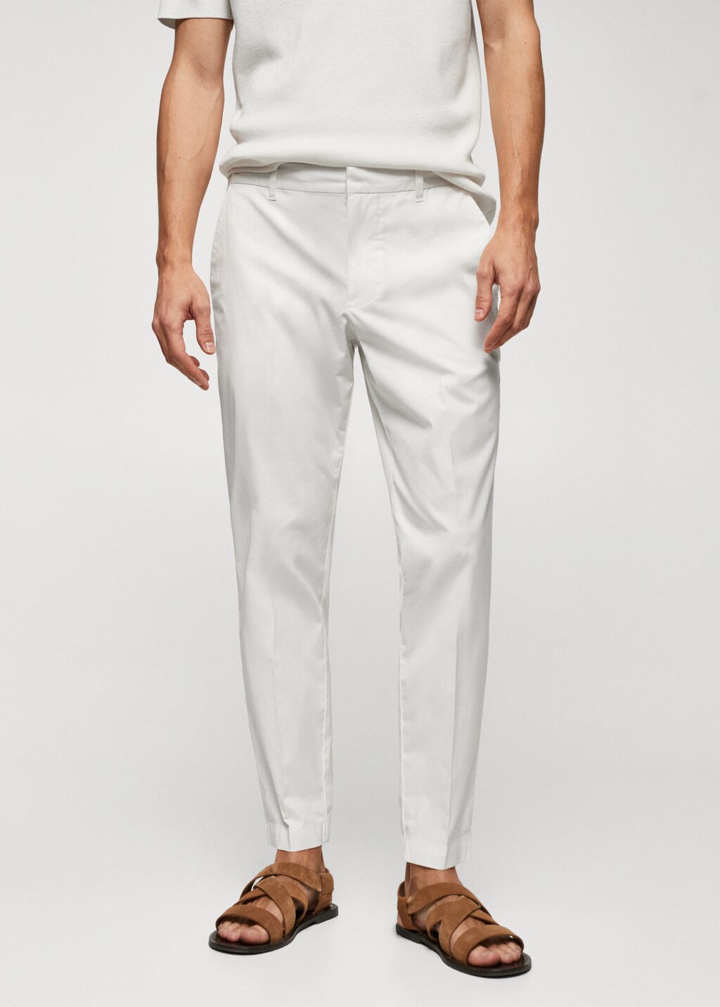 Slim Fit Cotton Trousers