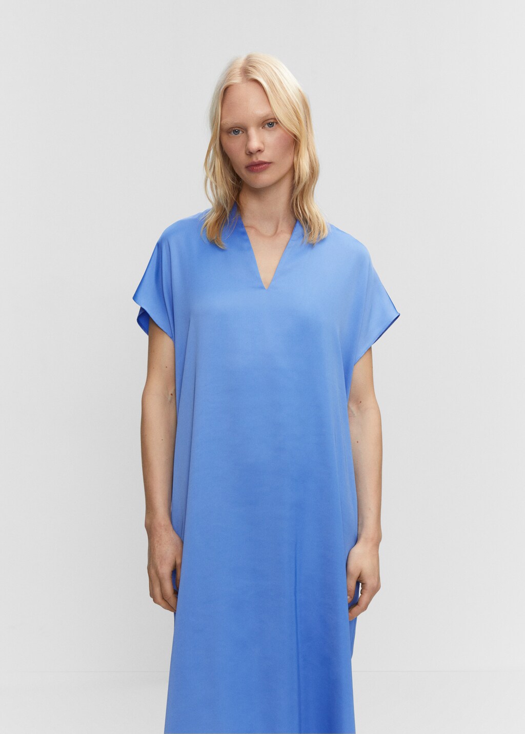 Side Slit Dress Woman Mango United Kingdom