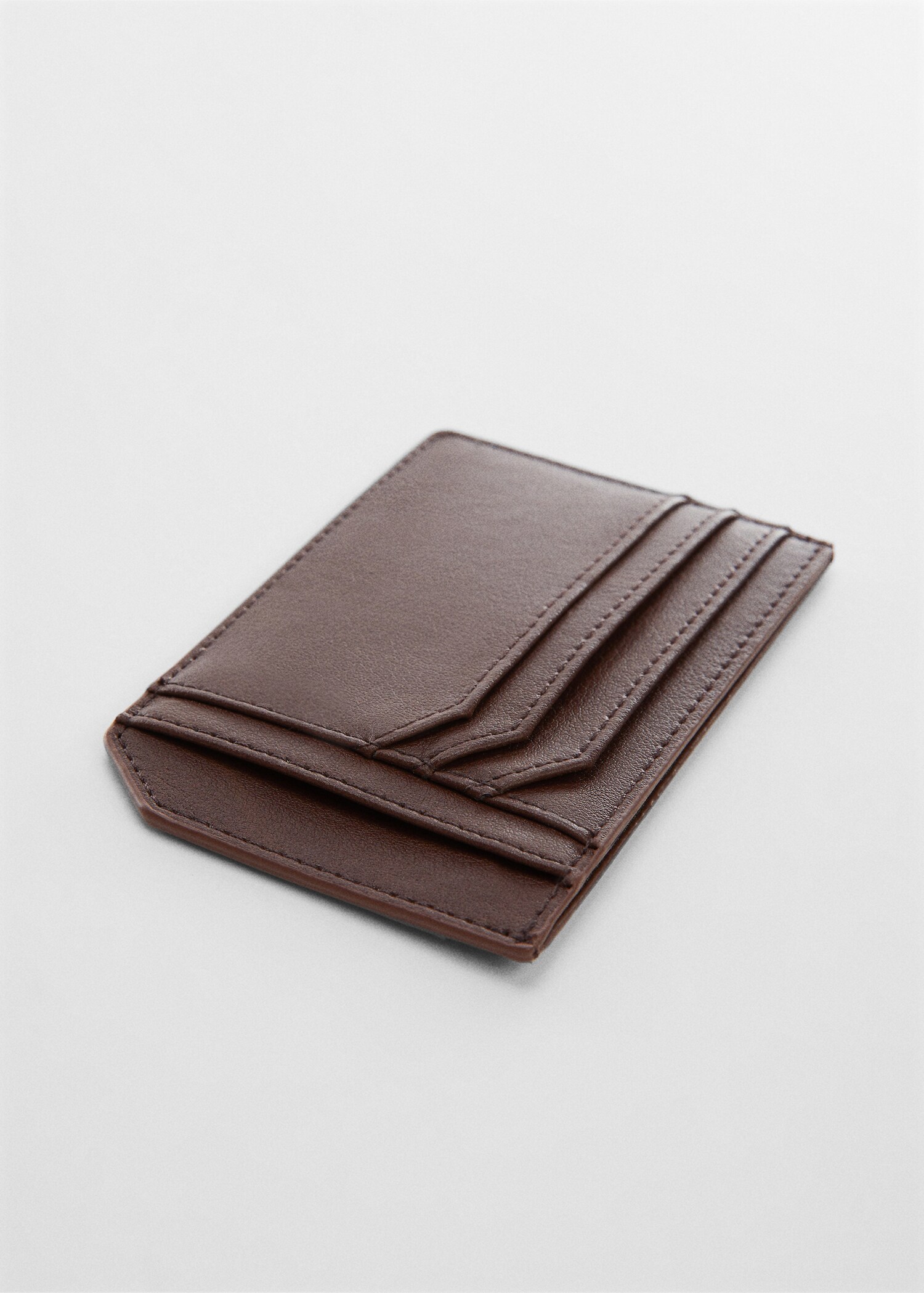 Anti-contactless leather-effect card holder - Men | MANGO Georgia