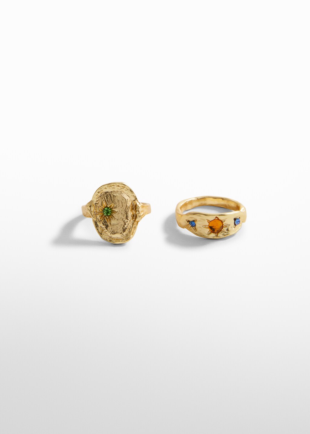 Crystal detail ring set - Women | MANGO Taiwan area