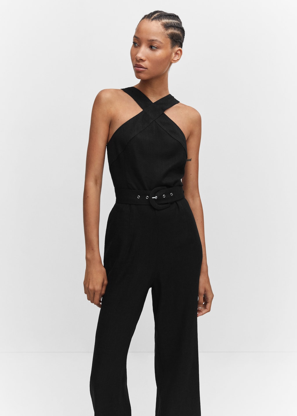 Halter Neck Jumpsuit With Belt
