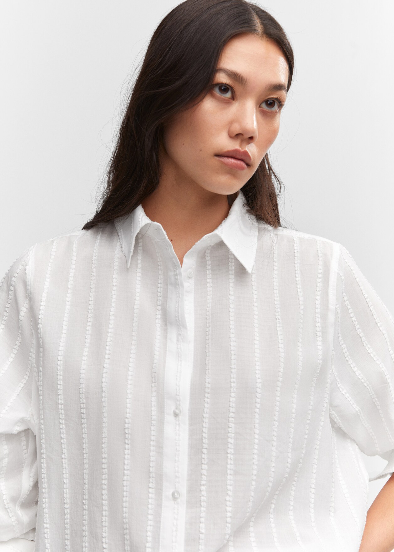 Embroidered cotton shirt - Woman | MANGO Lebanon