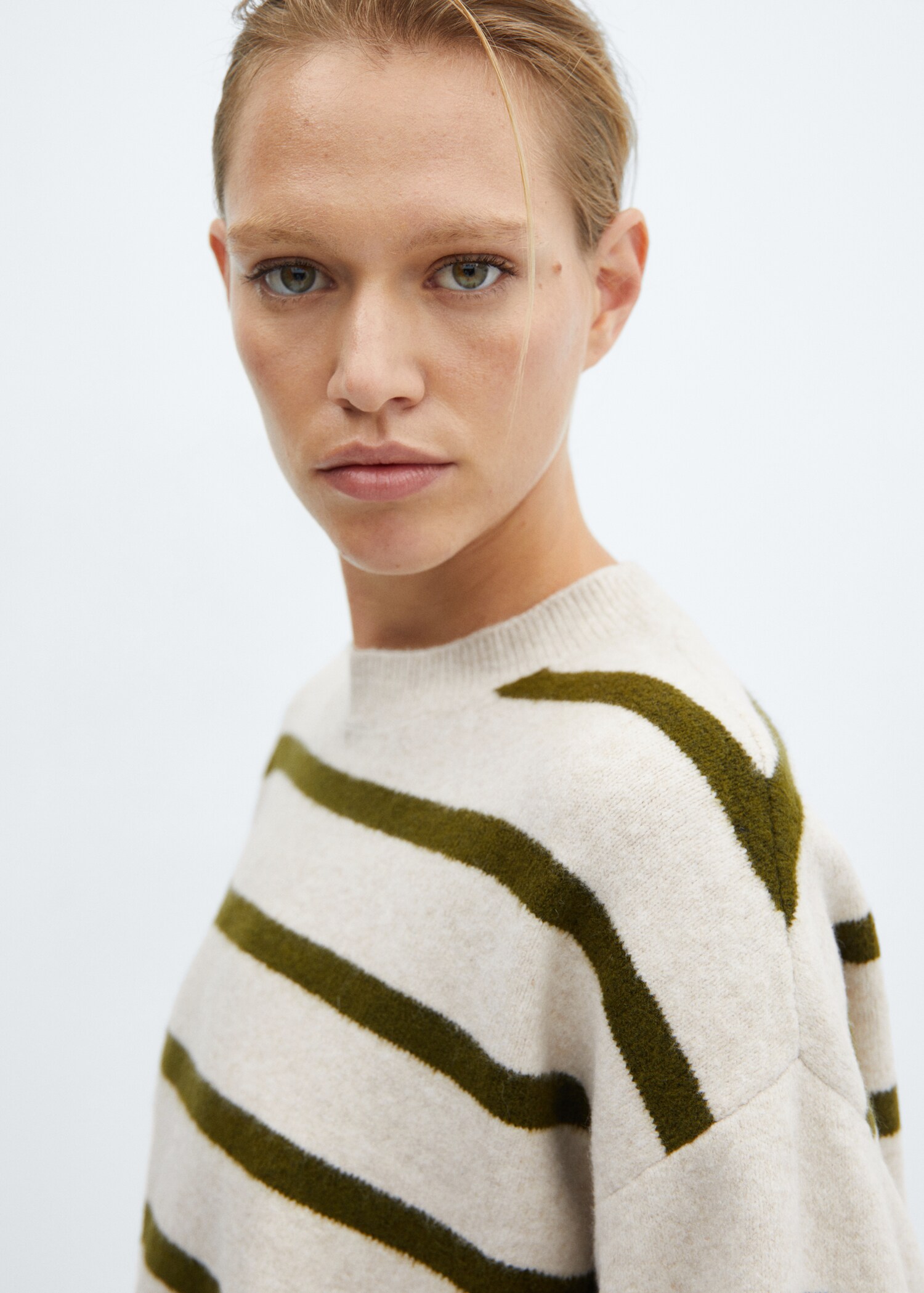 Round Neck Striped Sweater Women Mango Montenegro