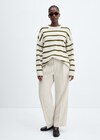 Round-neck striped sweater - Women | MANGO Montenegro