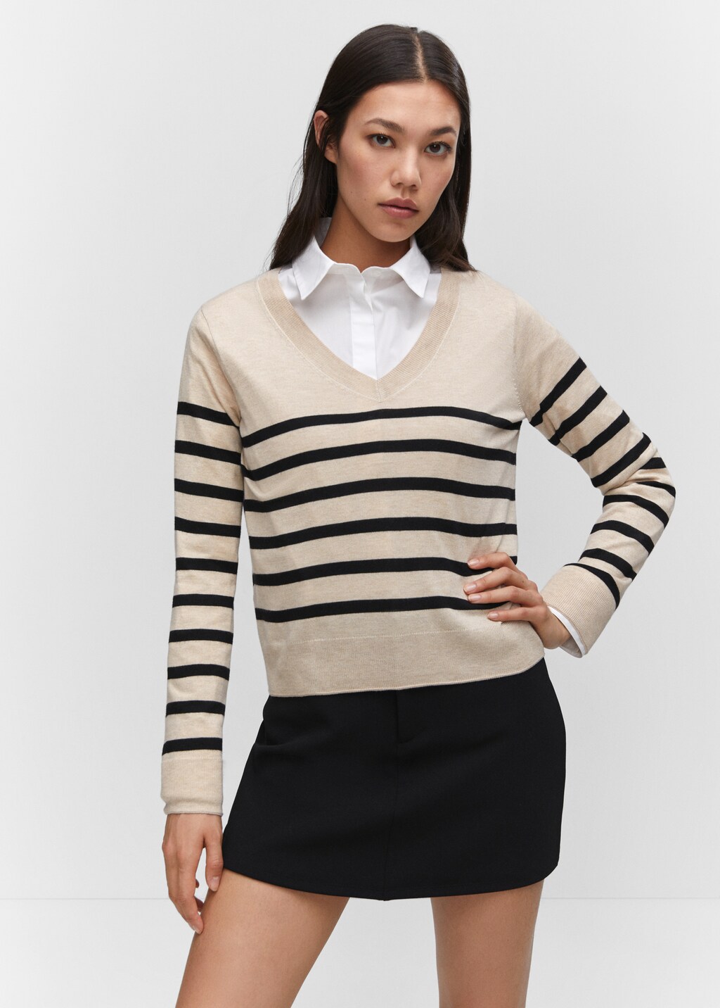 Fine knit striped sweater - Women | MANGO United Kingdom