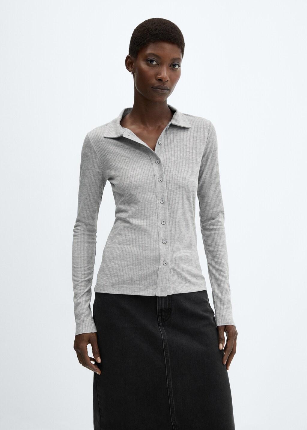 Rib-knit shirt - Woman | MANGO United Kingdom