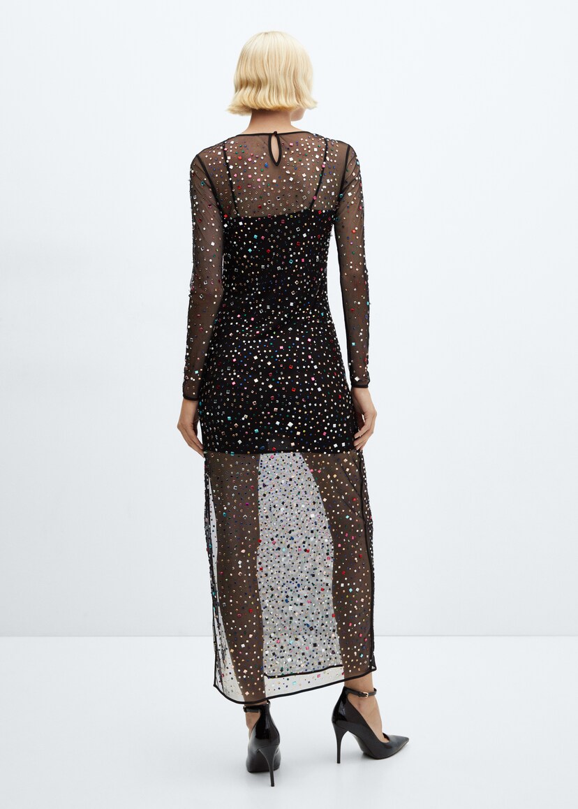 Semi-transparent dress with rhinestones - Women | MANGO Gibraltar