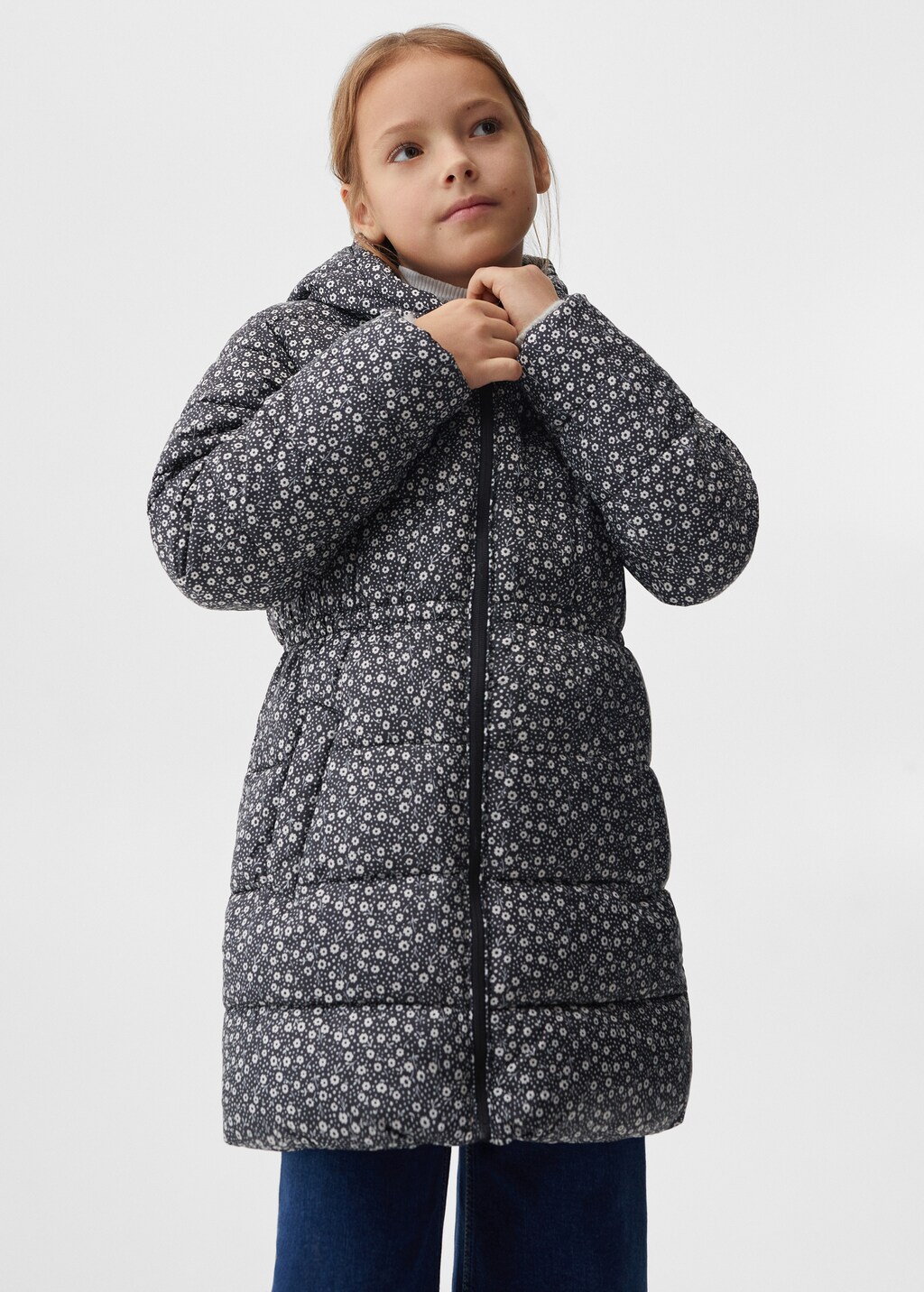 Lange gewatteerde jas - Kinderen | MANGO Nederland