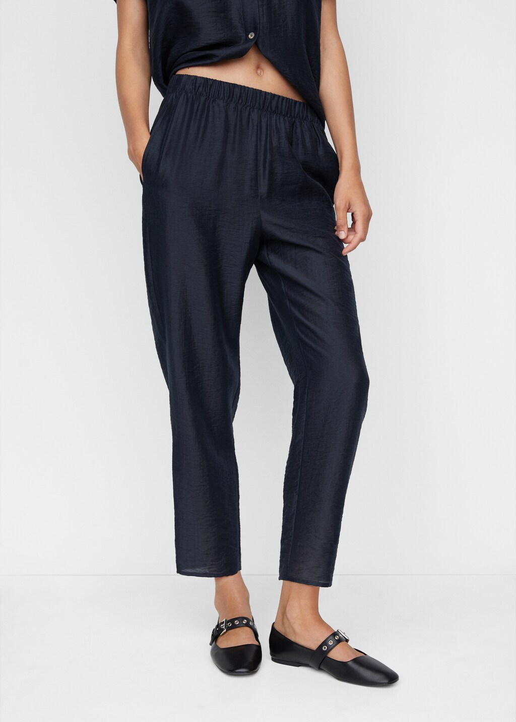 Satin Lyocell Trousers Woman Mango United Arab Emirates