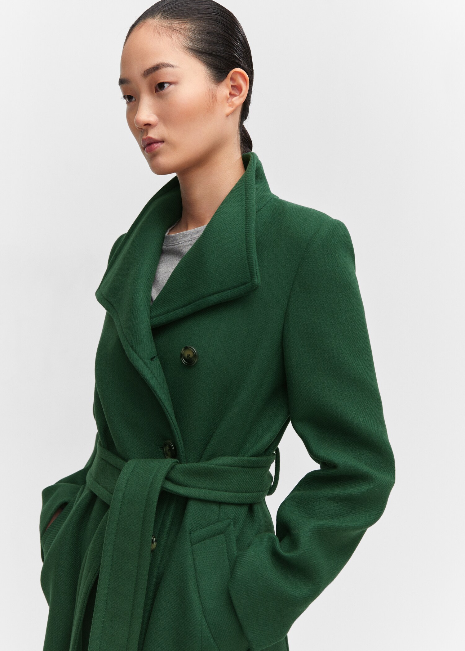 Belted Manteco wool coat - Women | MANGO USA