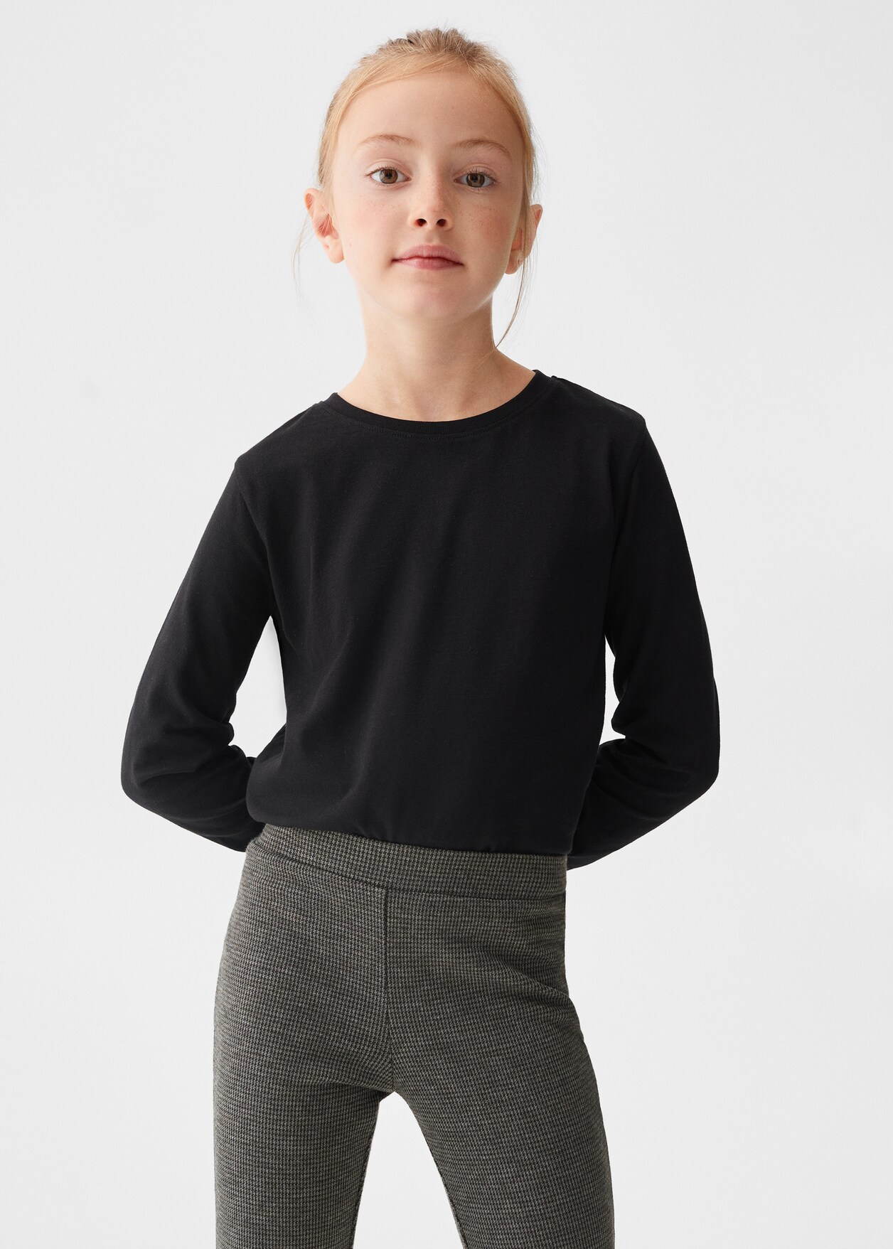 Micro houndstooth leggings - Kids | MANGO USA