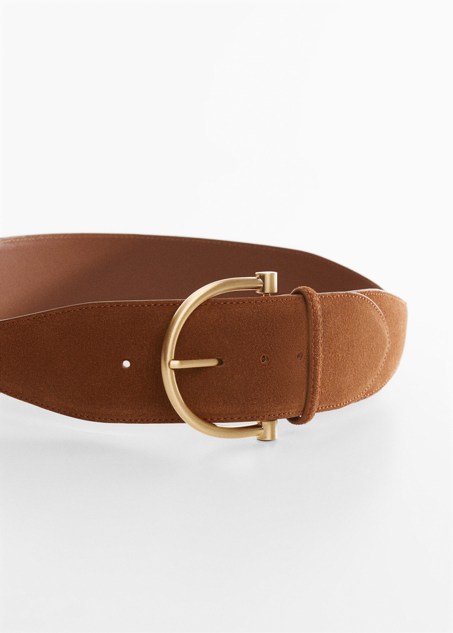 Wide leather belt | MANGO