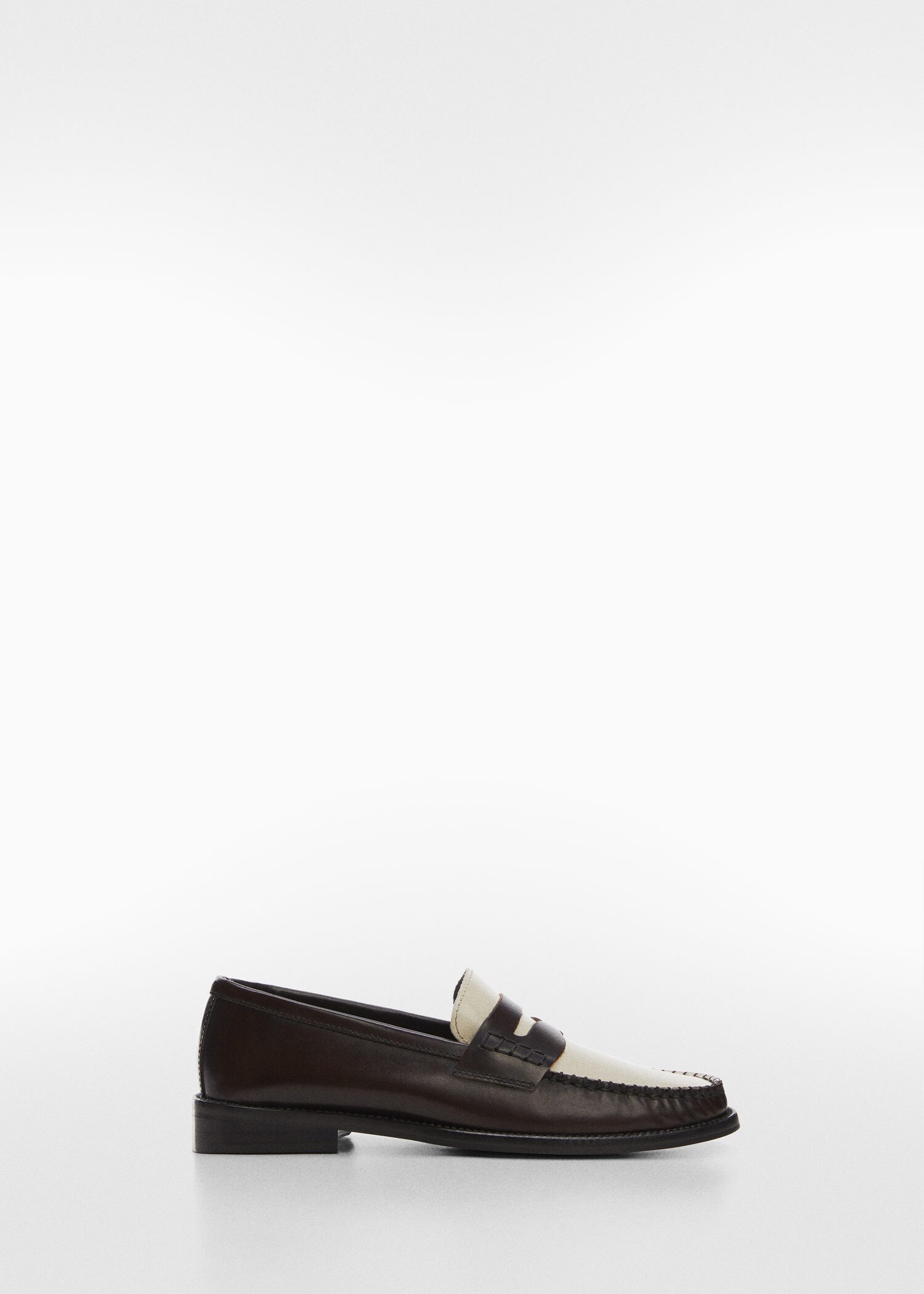 Leather penny loafers | MANGO