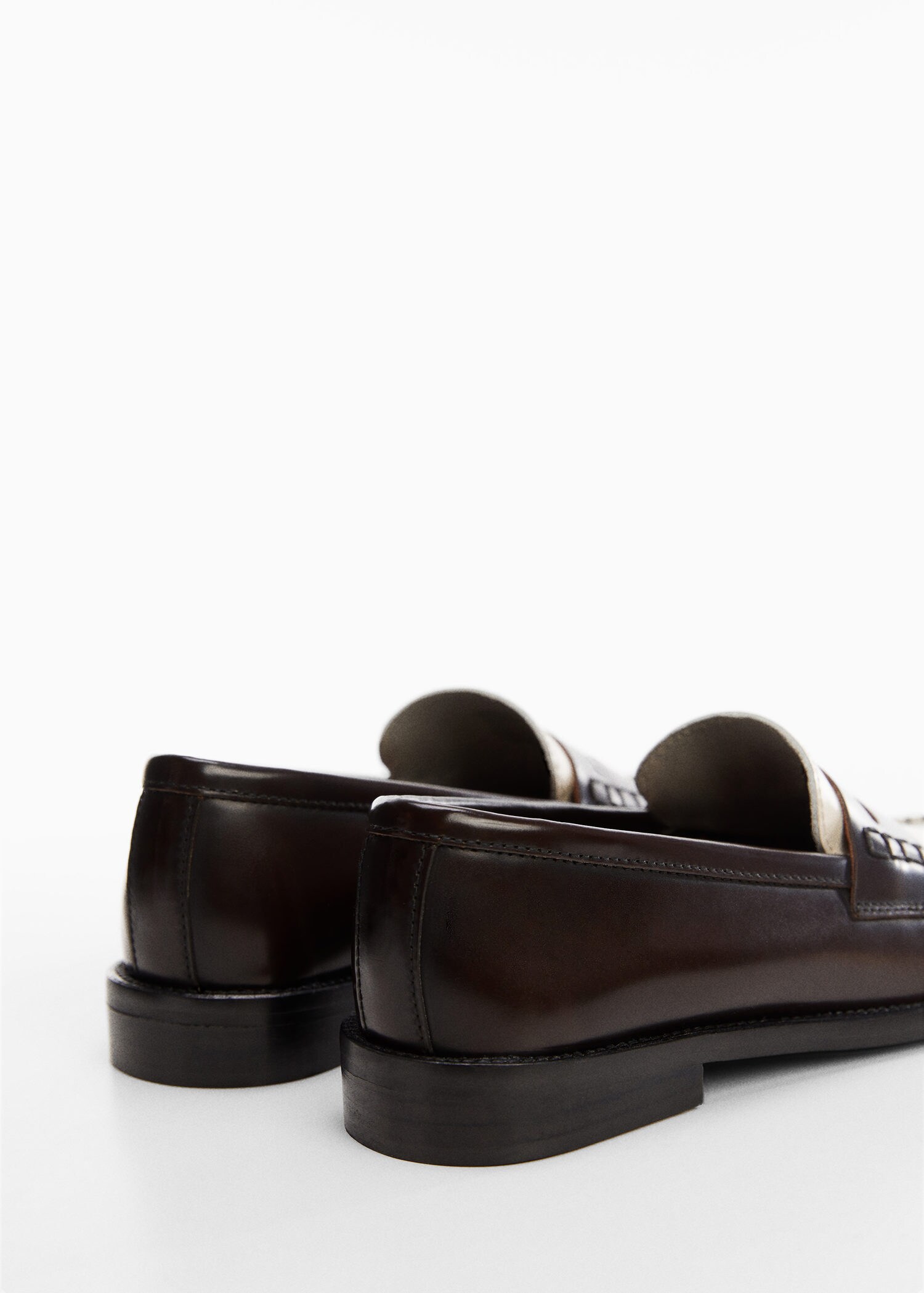 Leather penny loafers | MANGO
