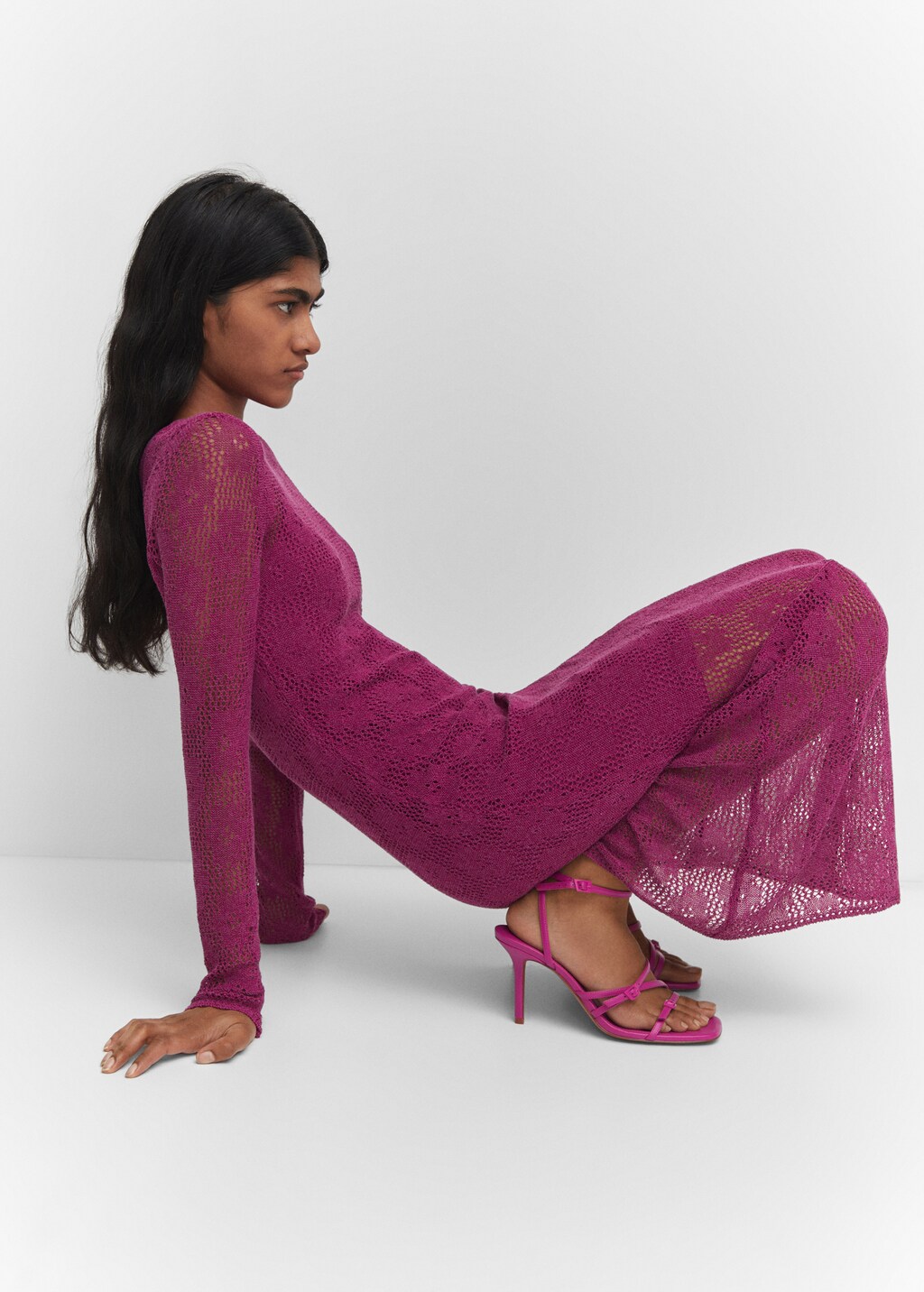 Sandalia tacón hebillas - Mujer | MANGO Chile