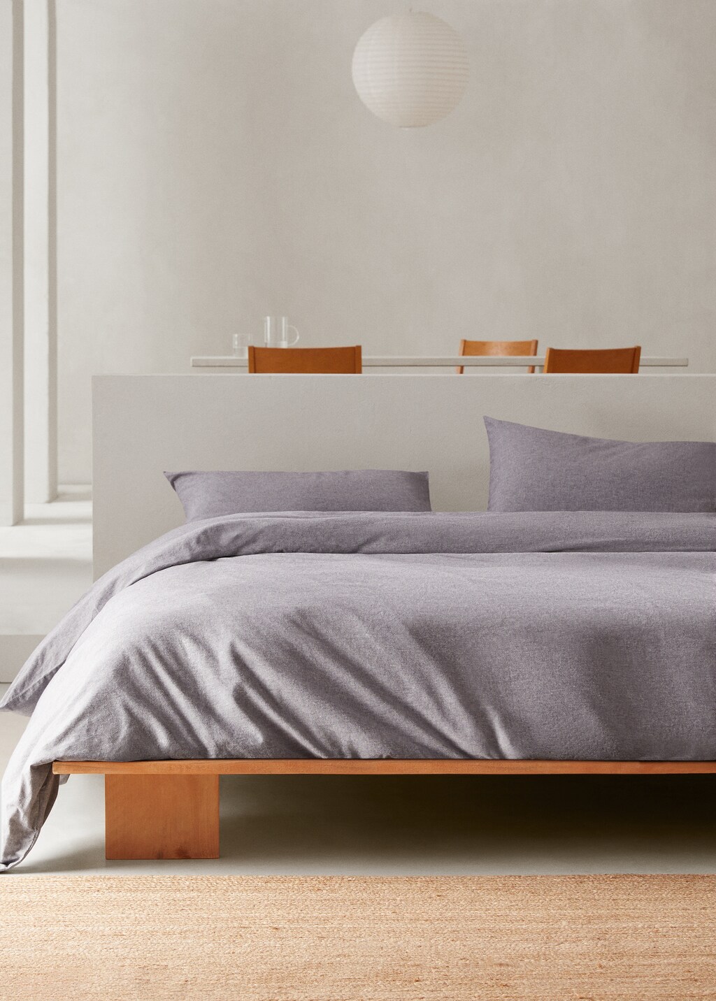 Denim-colour duvet cover Queen bed