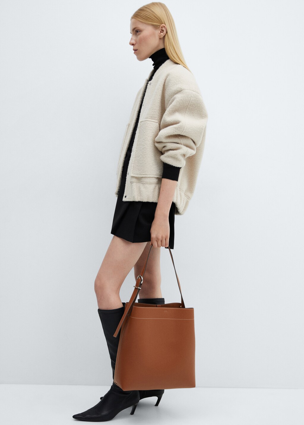 Bolso shopper asa corta - Mujer | MANGO Chile