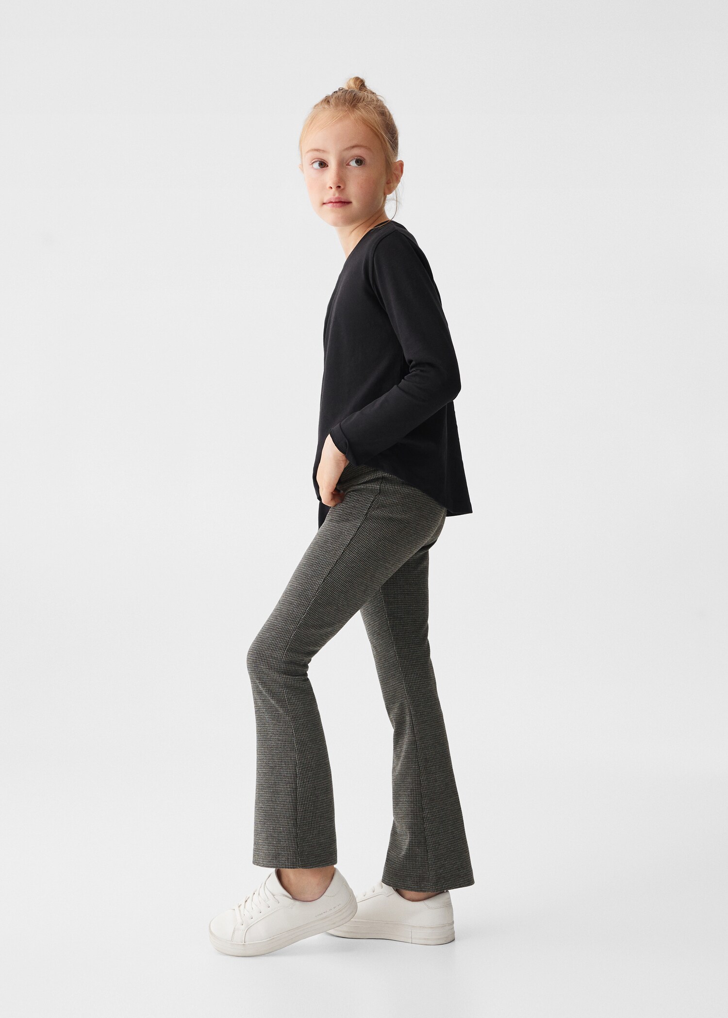 Micro houndstooth leggings - Kids | MANGO USA