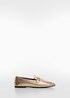 Leather loafers with metallic detail - Women | MANGO Georgia