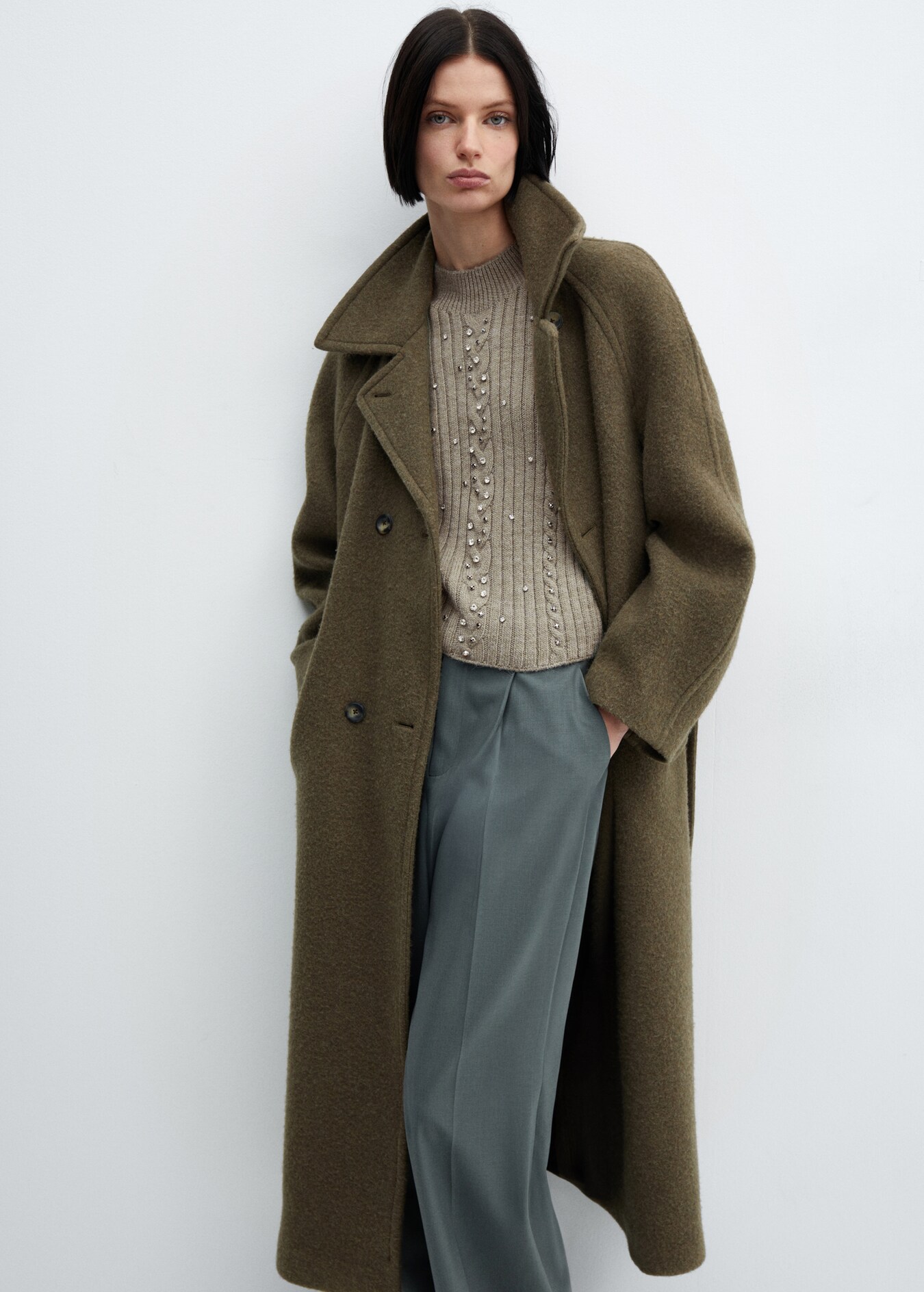 Rhinestone detail ribbed sweater - Women | MANGO USA